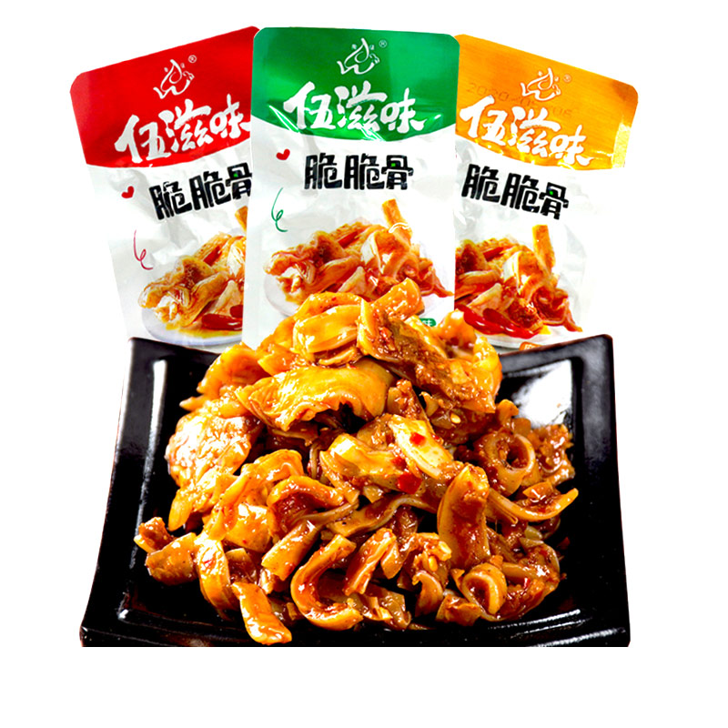 湖南特产伍滋味脆脆骨香辣脆骨绝辣猪脆骨熟食休闲辣小吃零食 14gx30小袋 1盒 湖南特产伍滋味脆脆骨 14gx30小袋 1盒 唯团网